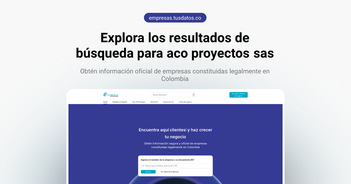 aco proyectos sas | Tusdatos Empresas